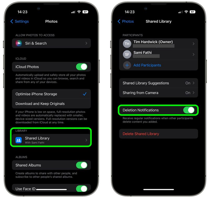iOS 16: How to Enable or Disable Deletion Notifications for an iCloud Shared Photo Library ...