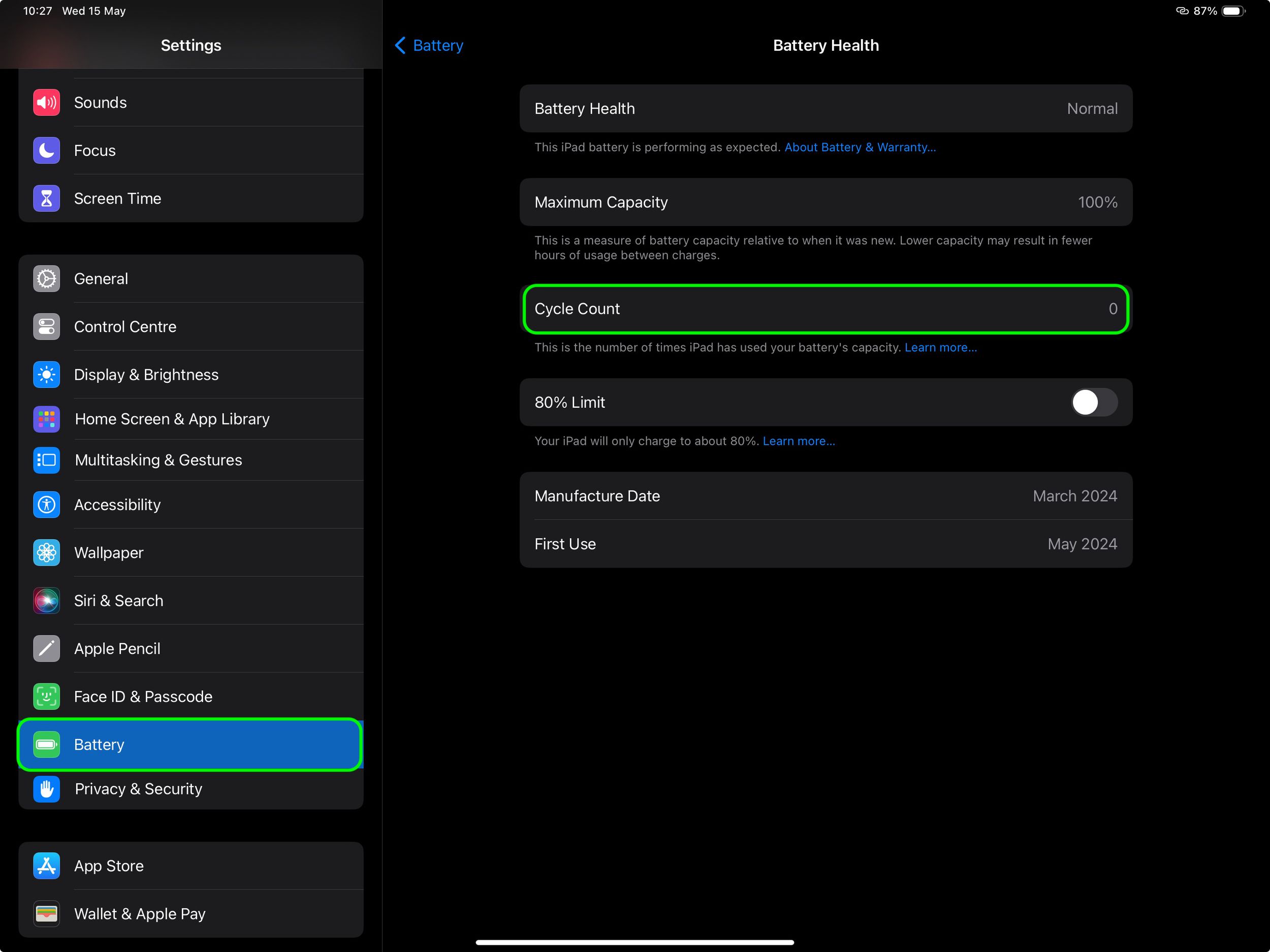 Check M4 iPad Pro and M2 iPad Air Battery Cycle Count - MacRumors