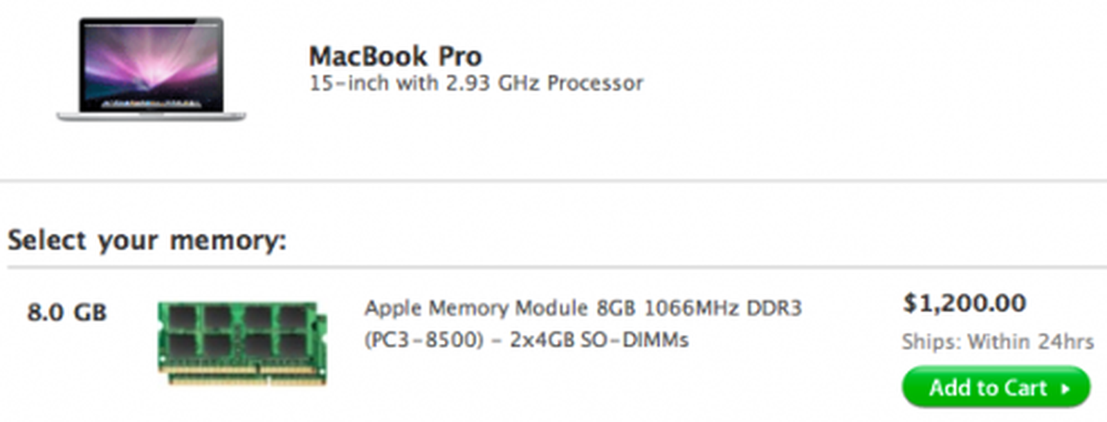 Apple Offering 8 GB RAM Kits for 2.93 GHz and 2.66 GHz 15" MacBook Pros ...